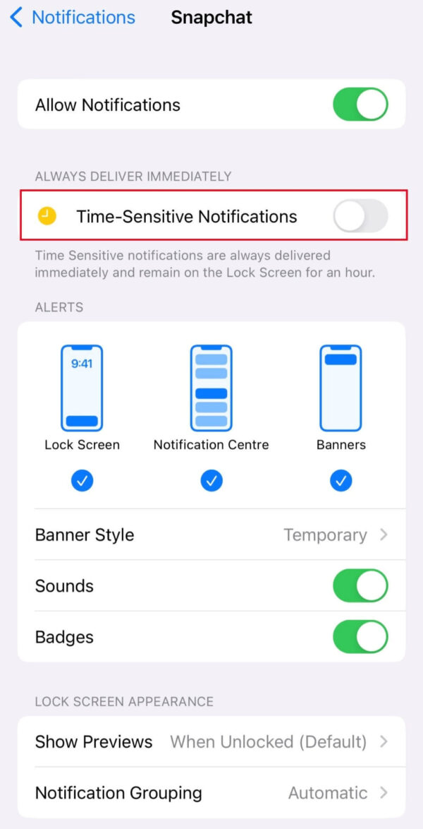 What is Snapchat Time Sensitive Notifications: Explain with Step by Step